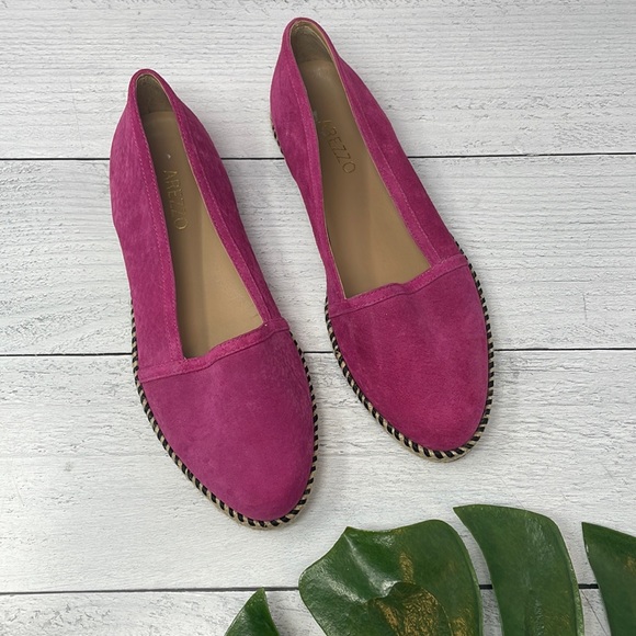 Arezzo | Shoes | Arezzo Suede Espadrille Slip On Shoes In Hot Pink 38 ...